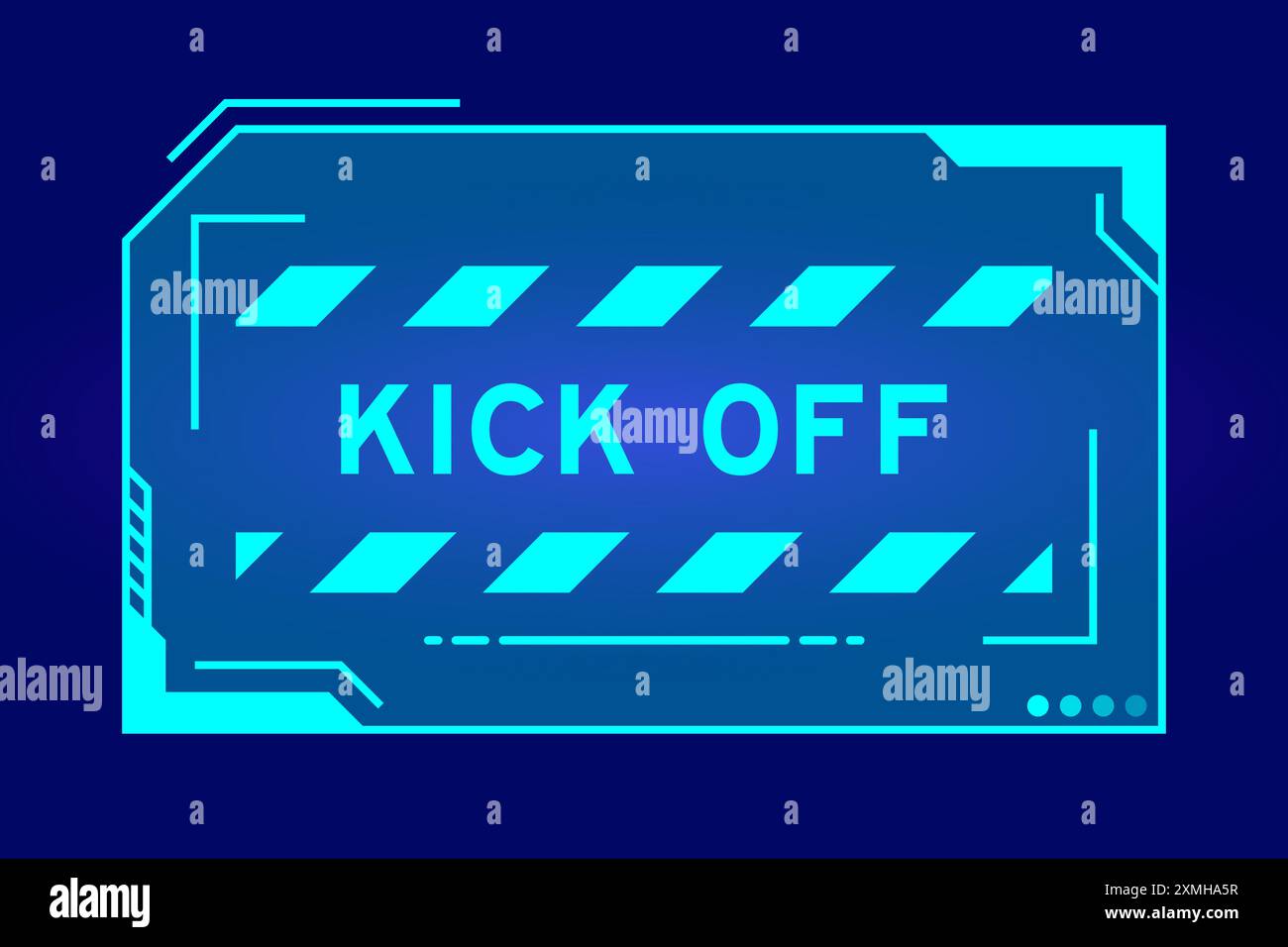 Blue color of futuristic hud banner that have word kick off on user ...