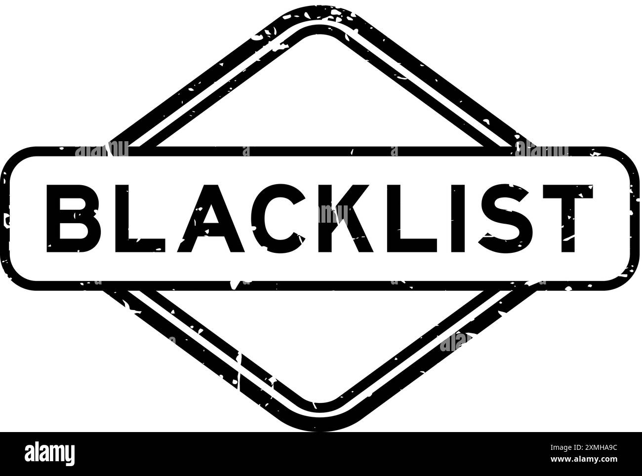 Grunge black blacklist word rubber seal stamp on white background Stock ...