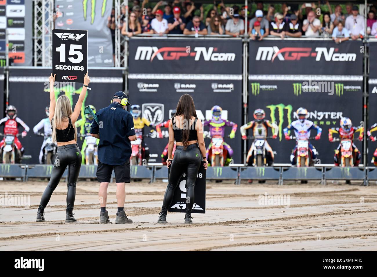 Lommel, Belgium. 28th July, 2024. The starting grid pictured the MX2 ...