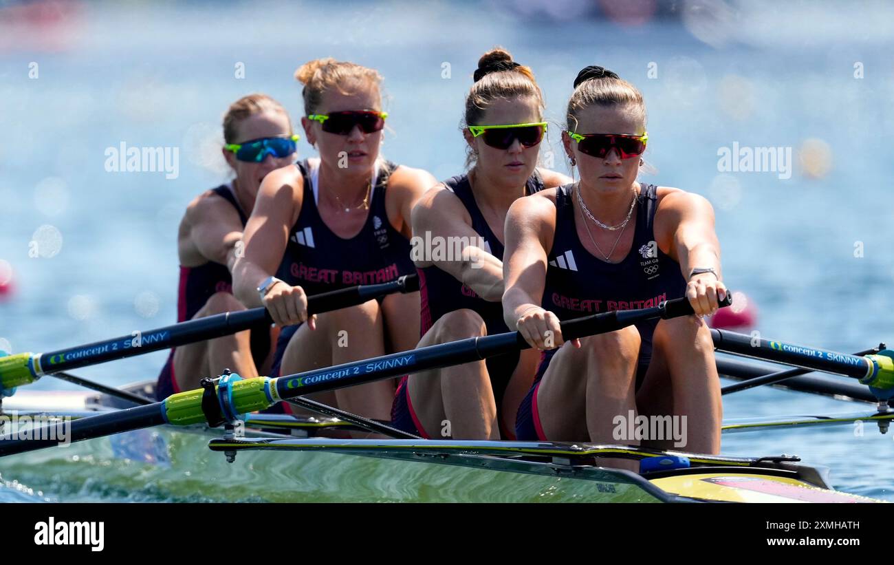 Britain's Helen Glover, Esme Booth, Sam Redgrave and Rebecca Shorten ...