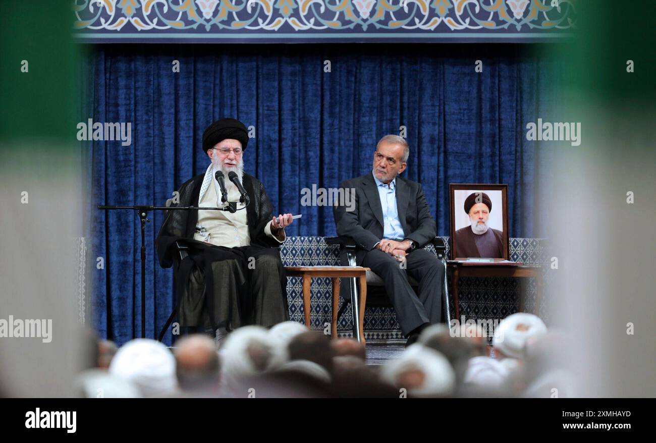 In this photo released by the official website of the office of the ...