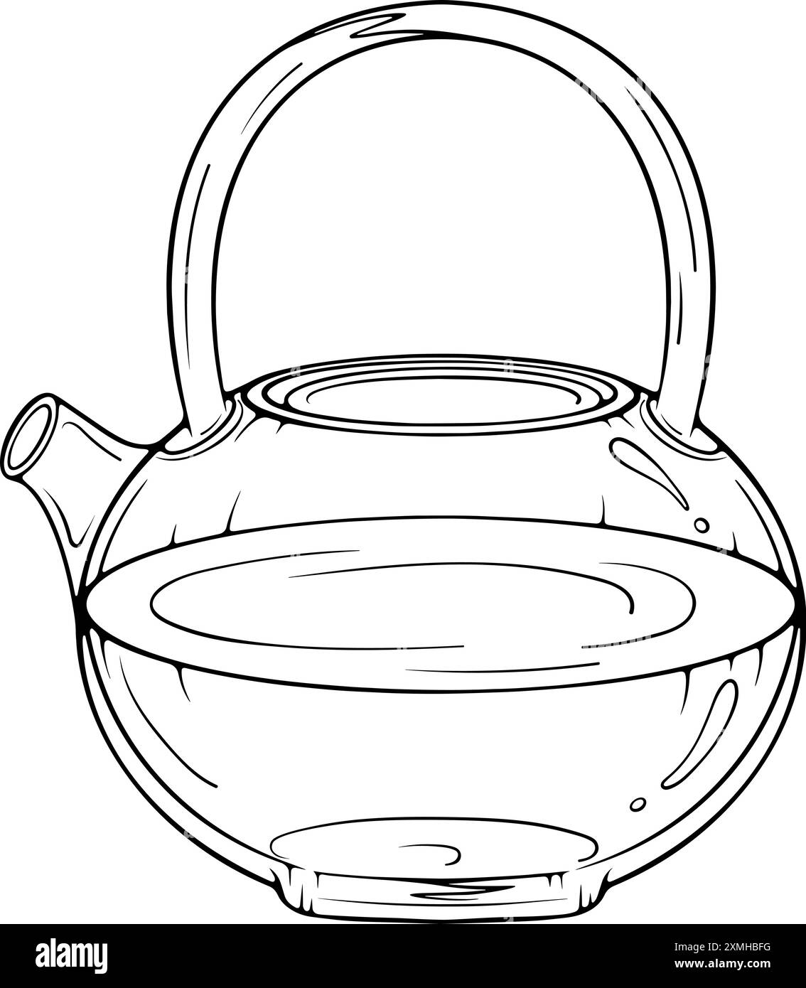 Glass Teapot Line Art Stock Vector Image And Art Alamy