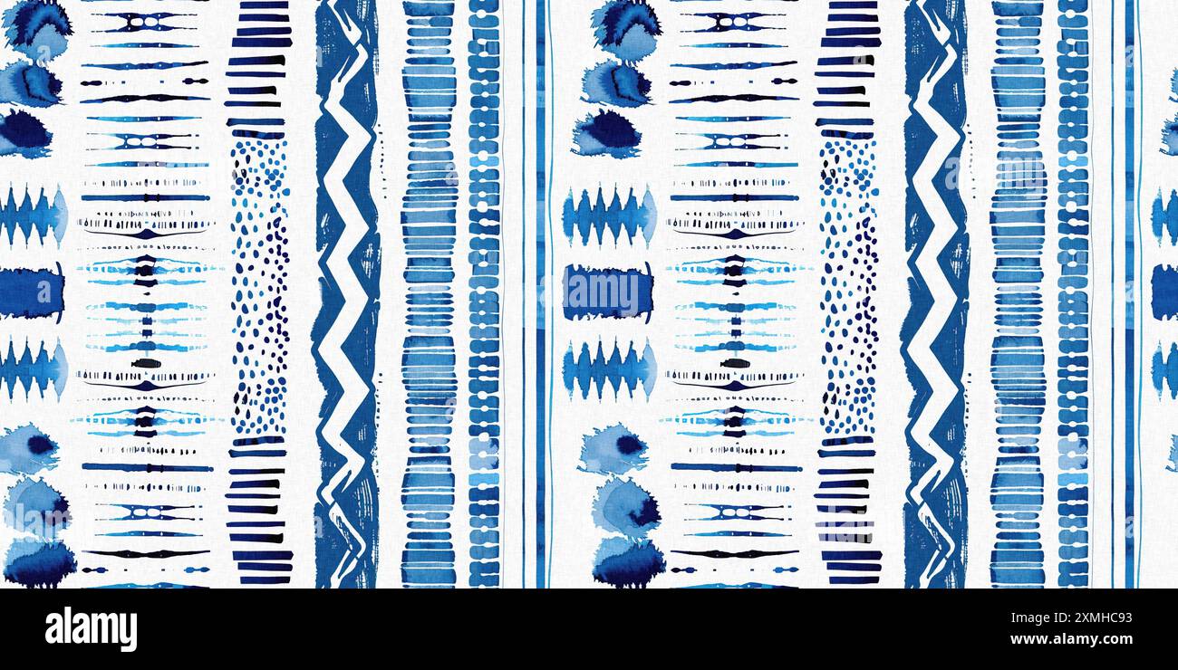 Modern blue white irregular beach stripe border for summer doodle ...