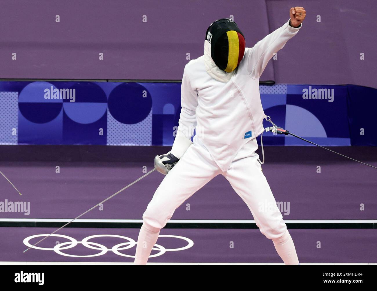 Paris, France. 28th July, 2024. Belgian fencer Neisser Loyola ...