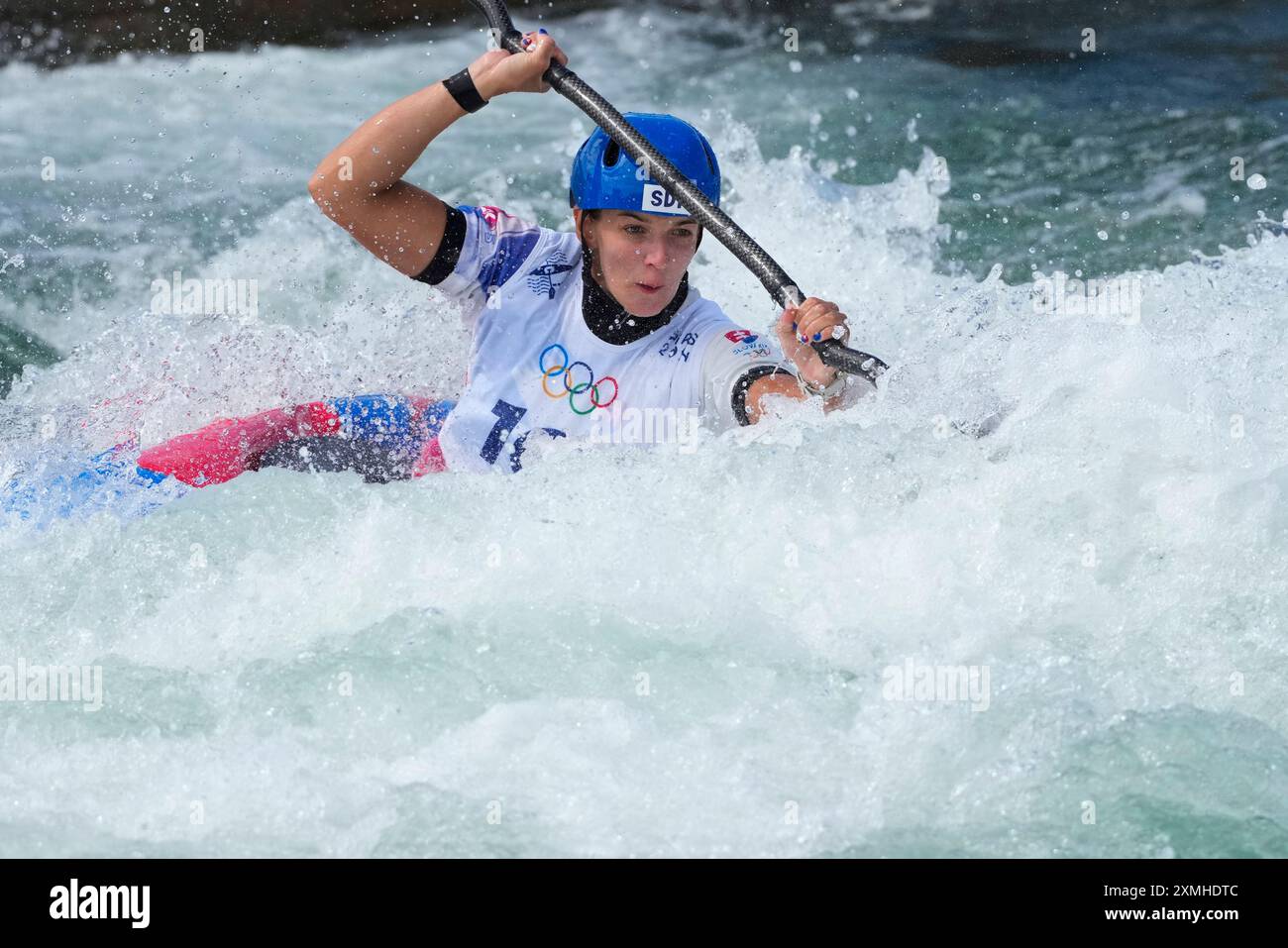Eliska Mintalova of Slovakia competes in the women's kayak single ...