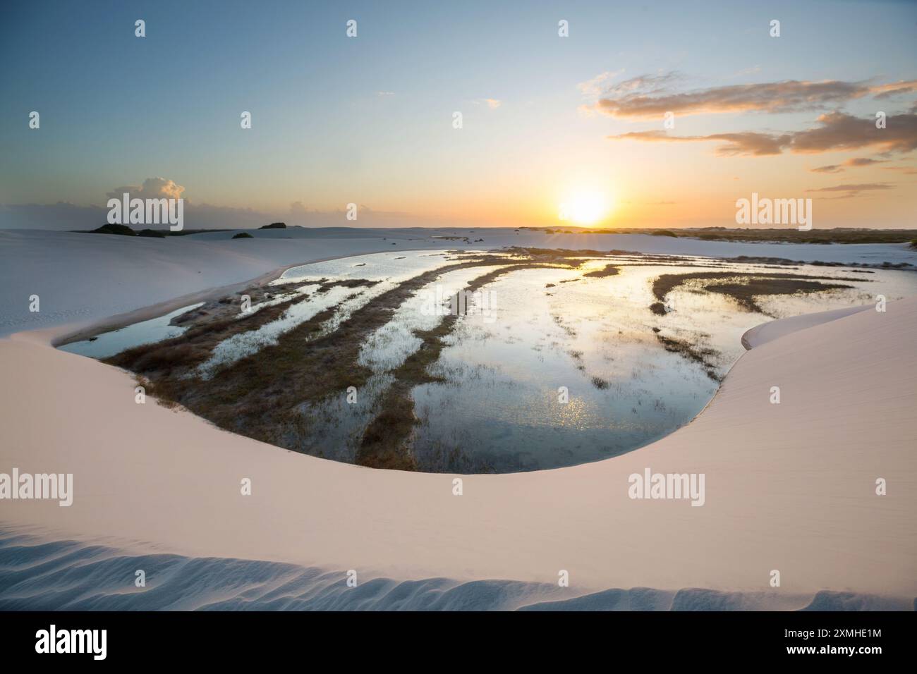 Lagoons in the desert of Lencois Maranhenses National Park, Brazil ...