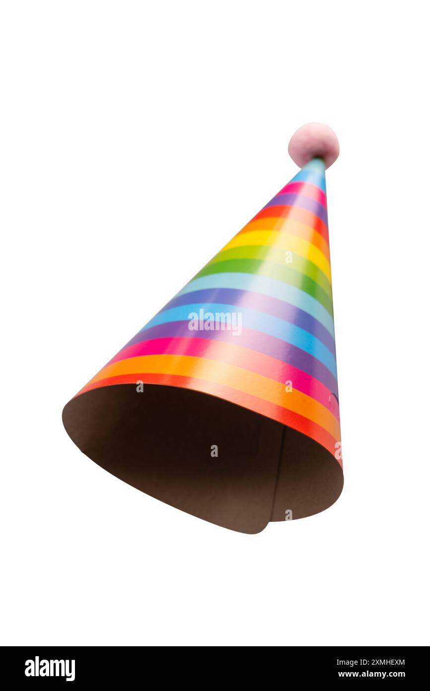 Colorful birthday cap isolated on white background Stock Photo - Alamy