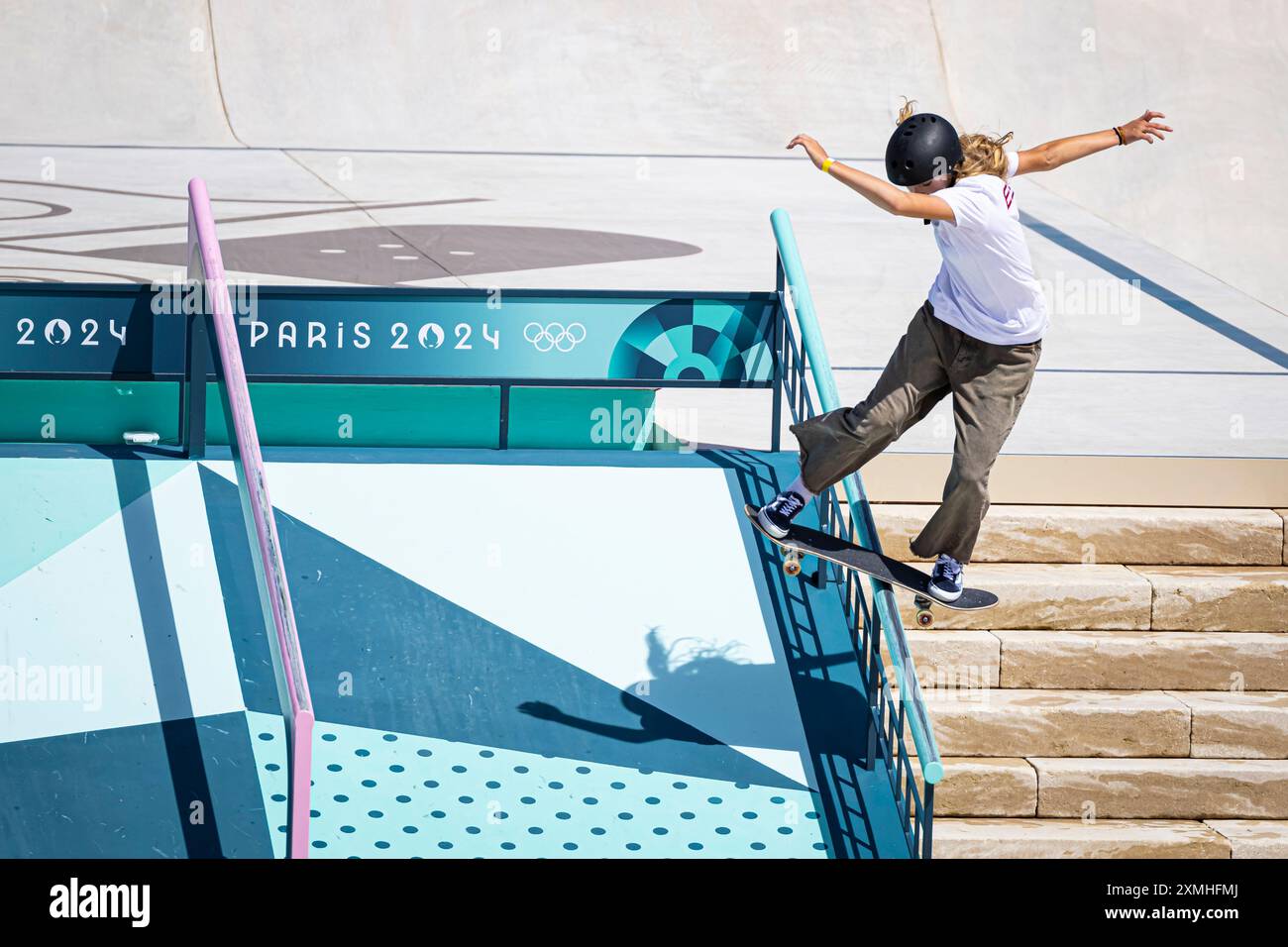 Paris, France. 28th July 2024. Olympic Games, skateboarding street ...