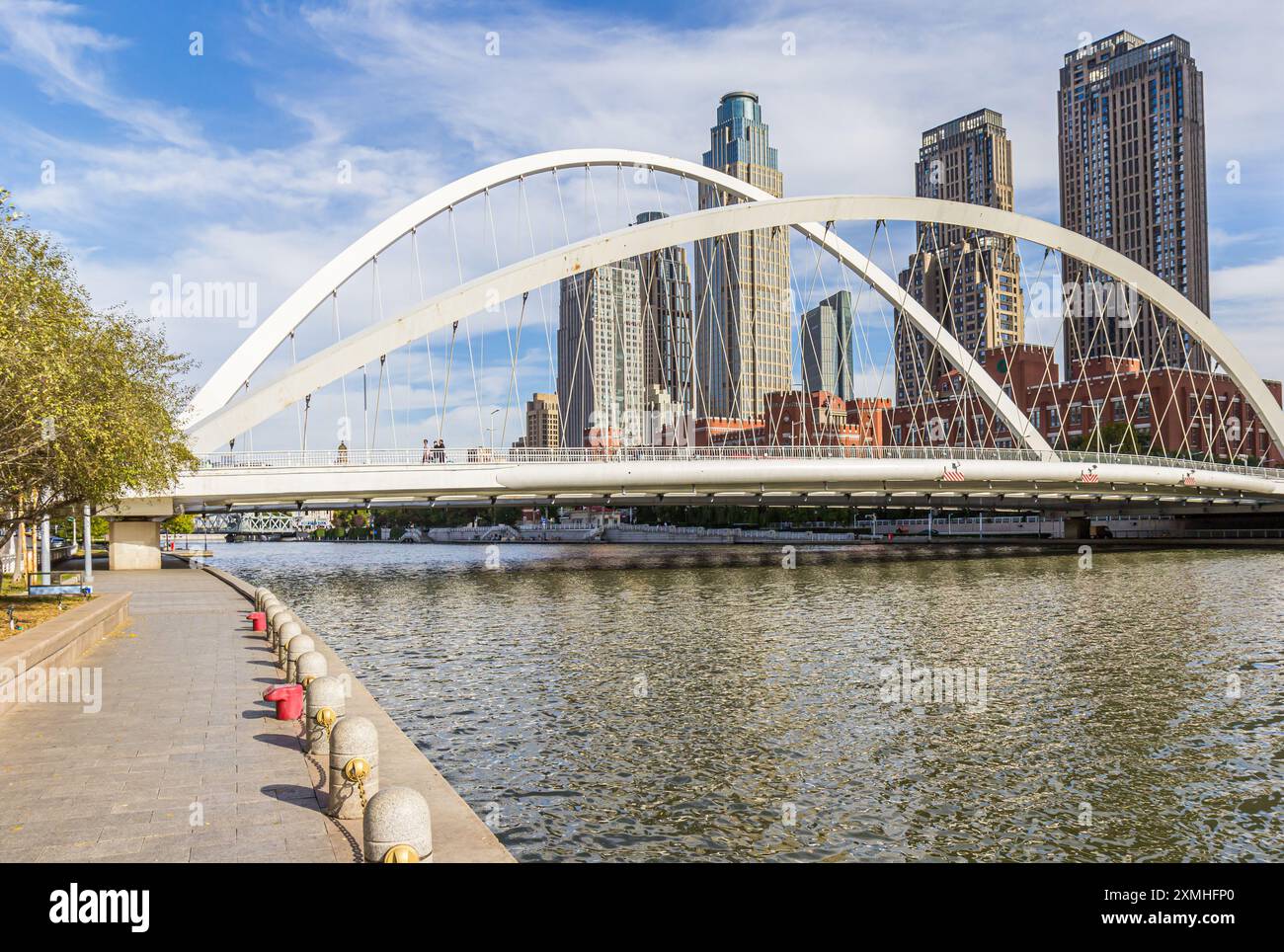 Modern Dagu bridge in front of the Jiefang Bridge Wharf in Tianjin ...