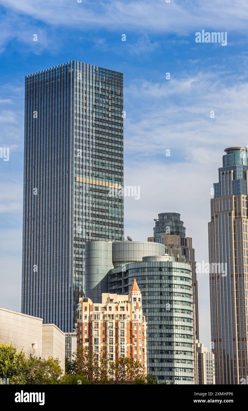 Old and new buildings in the center of Tianjin, China Stock Photo - Alamy