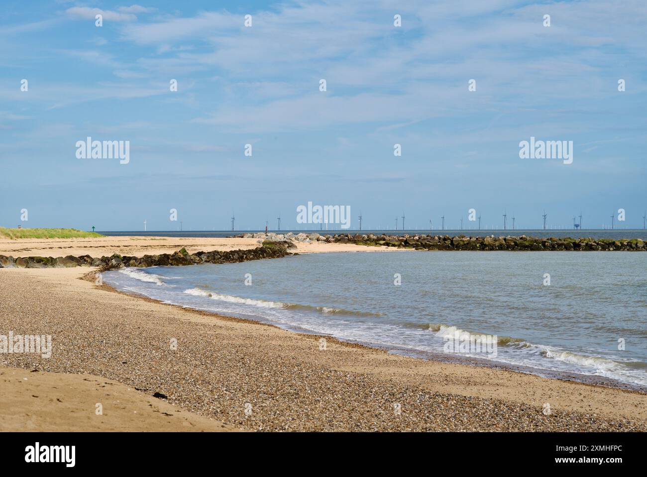 Offshore windfarm at Gunfleet Sands off Clacton on Sea Essex UK Stock ...