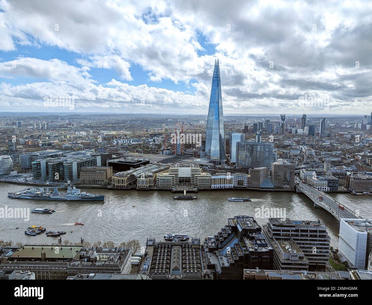 London - 29 March 2024 - Aerial View of London City Skyline with River ...