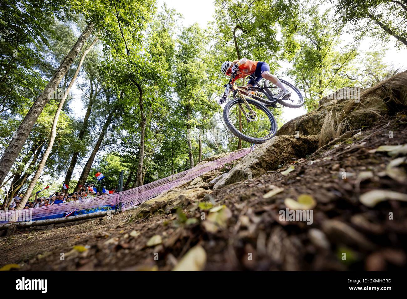 PARIS - Mountain bike star Puck Pieterse in action during the mountain ...