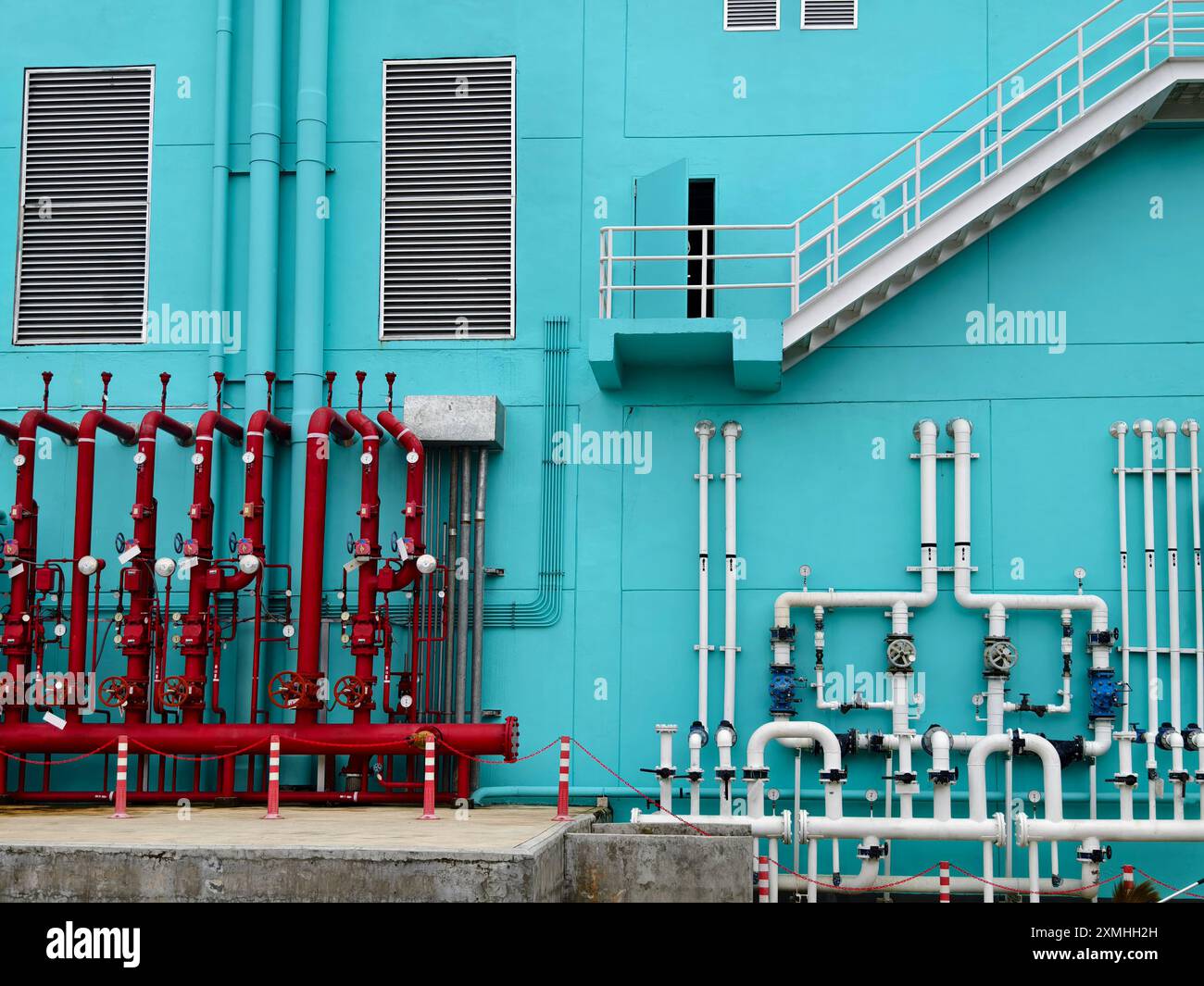 Header pipes valve zone and fire alarm control system at industrial ...