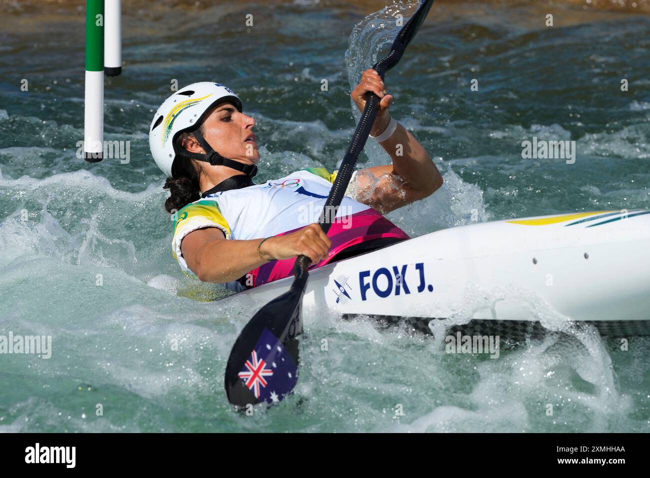 Jessica Fox of Australia competes in the women's kayak single finals ...