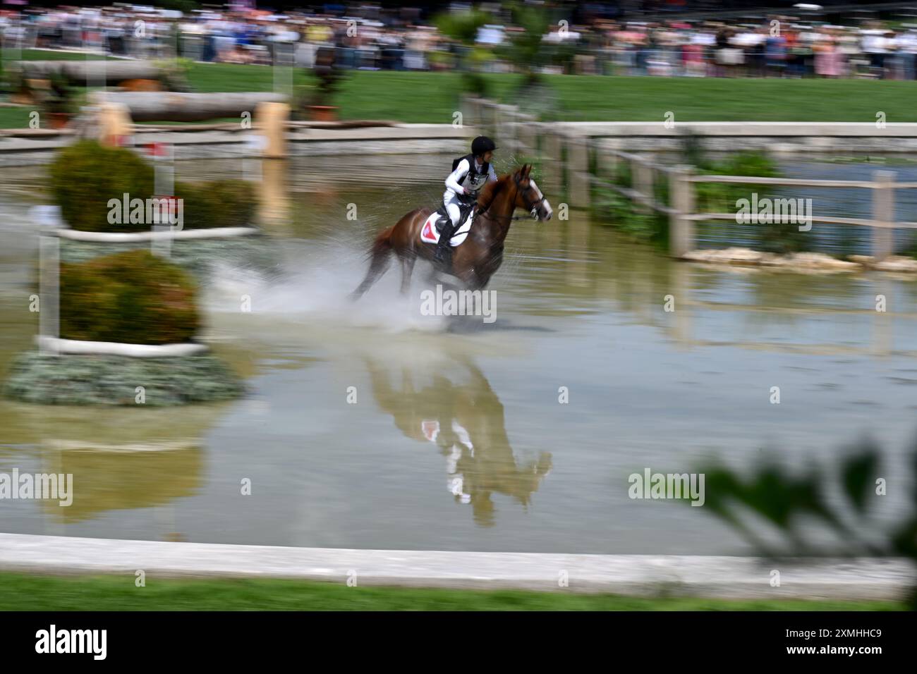 Paris, France. 28th July, 2024. Felix Vogg of Switzerland riding Dao De ...