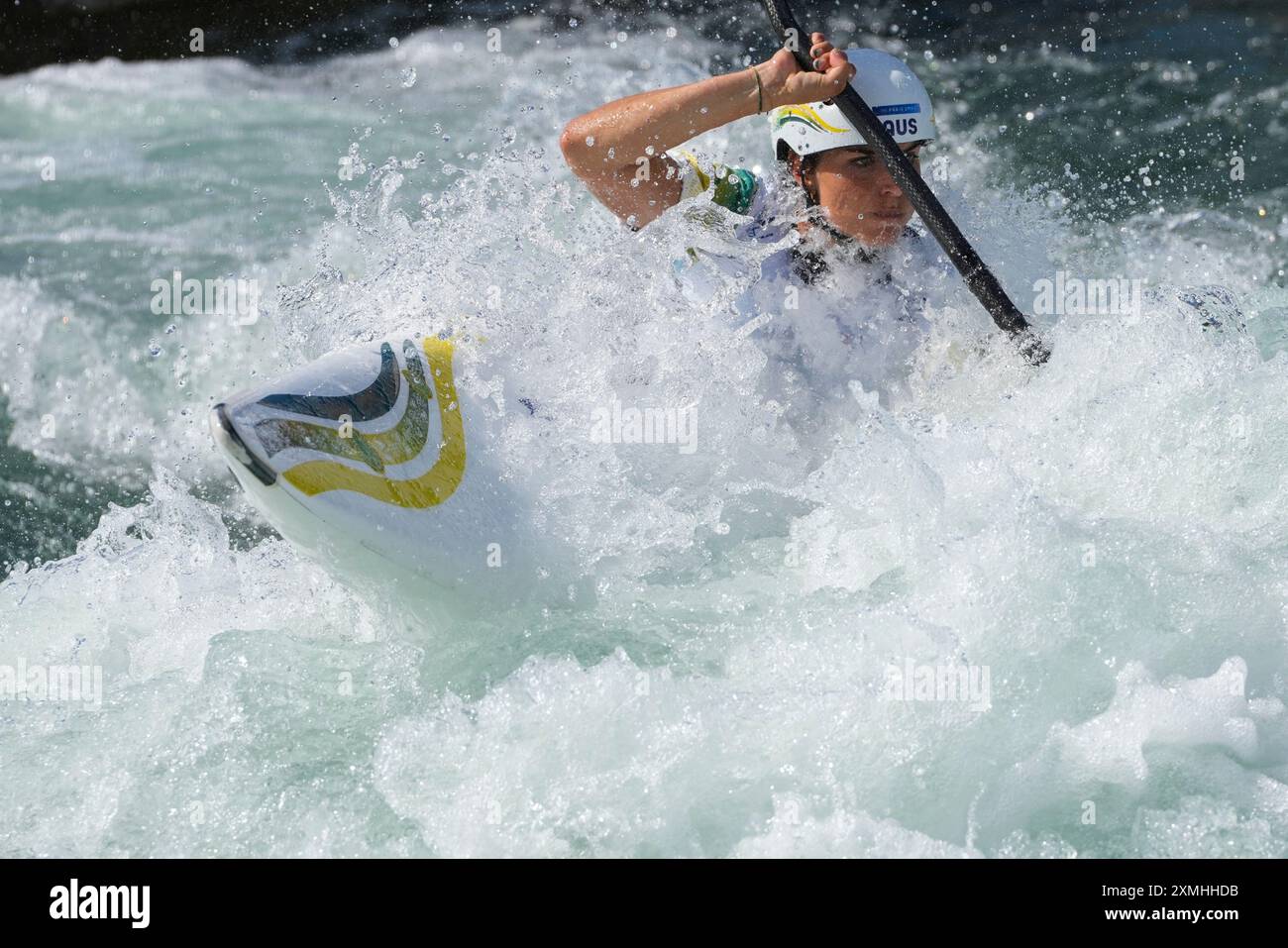 Jessica Fox of Australia competes in the women's kayak single finals ...