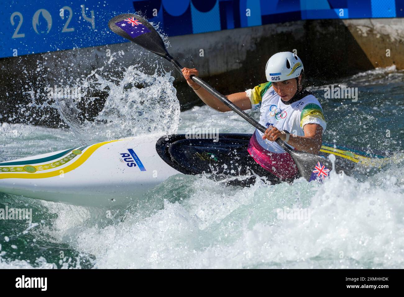 Jessica Fox of Australia competes in the women's kayak single finals ...