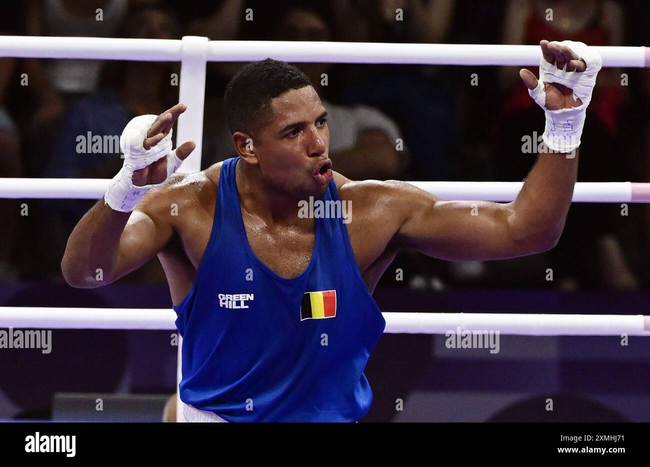Paris, France. 28th July, 2024. Belgian boxer Victor Schelstraete ...