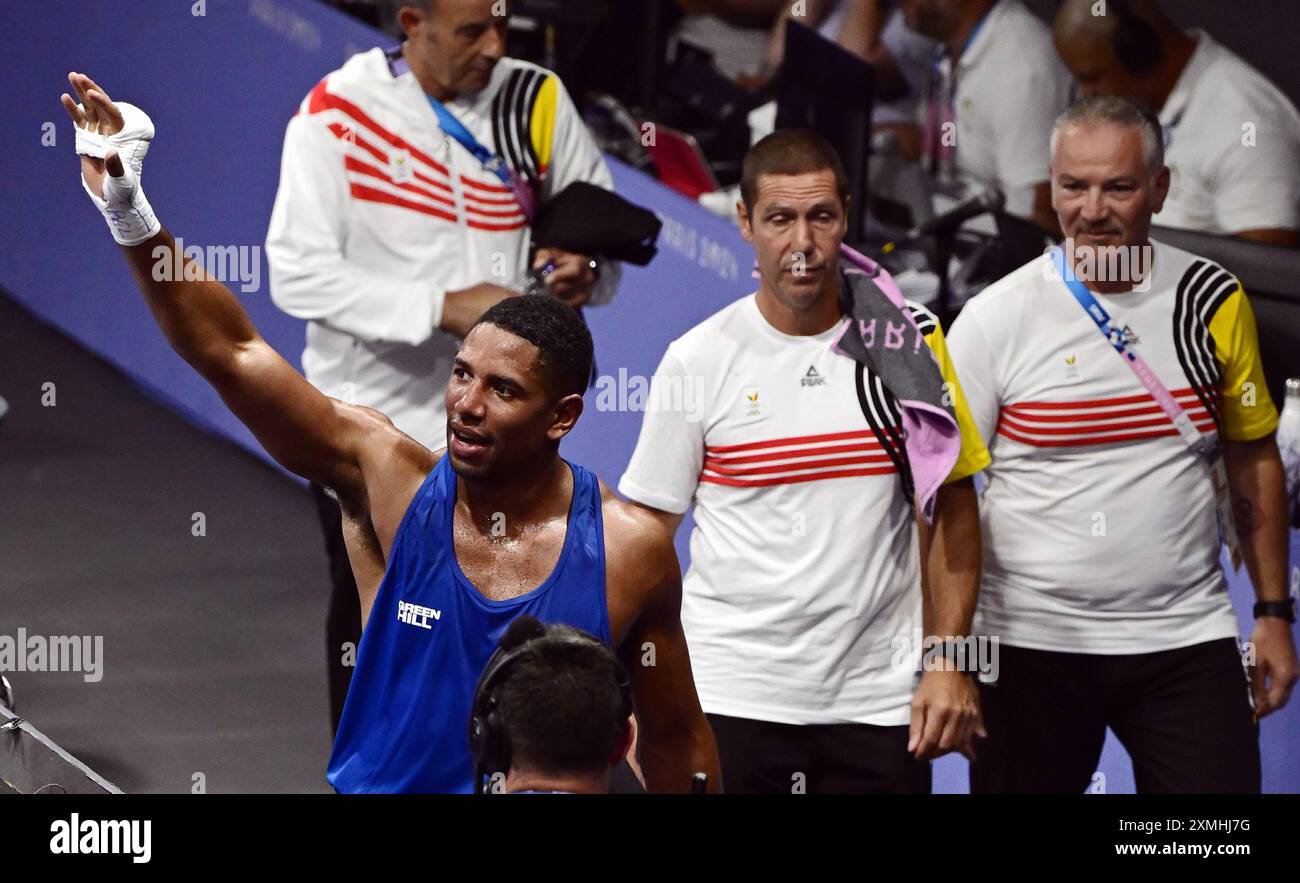Paris, France. 28th July, 2024. Belgian boxer Victor Schelstraete and ...
