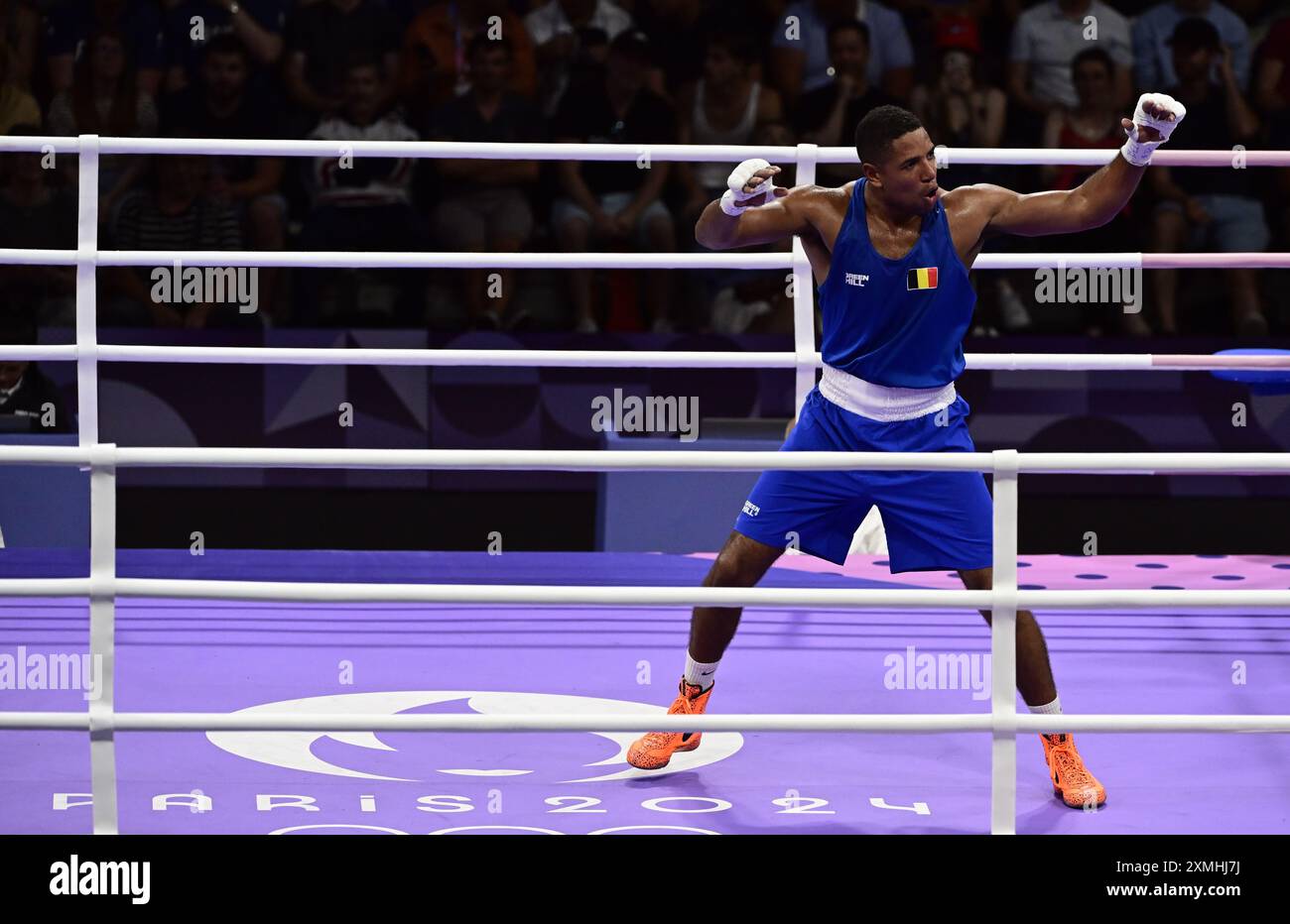 Paris, France. 28th July, 2024. Belgian boxer Victor Schelstraete ...