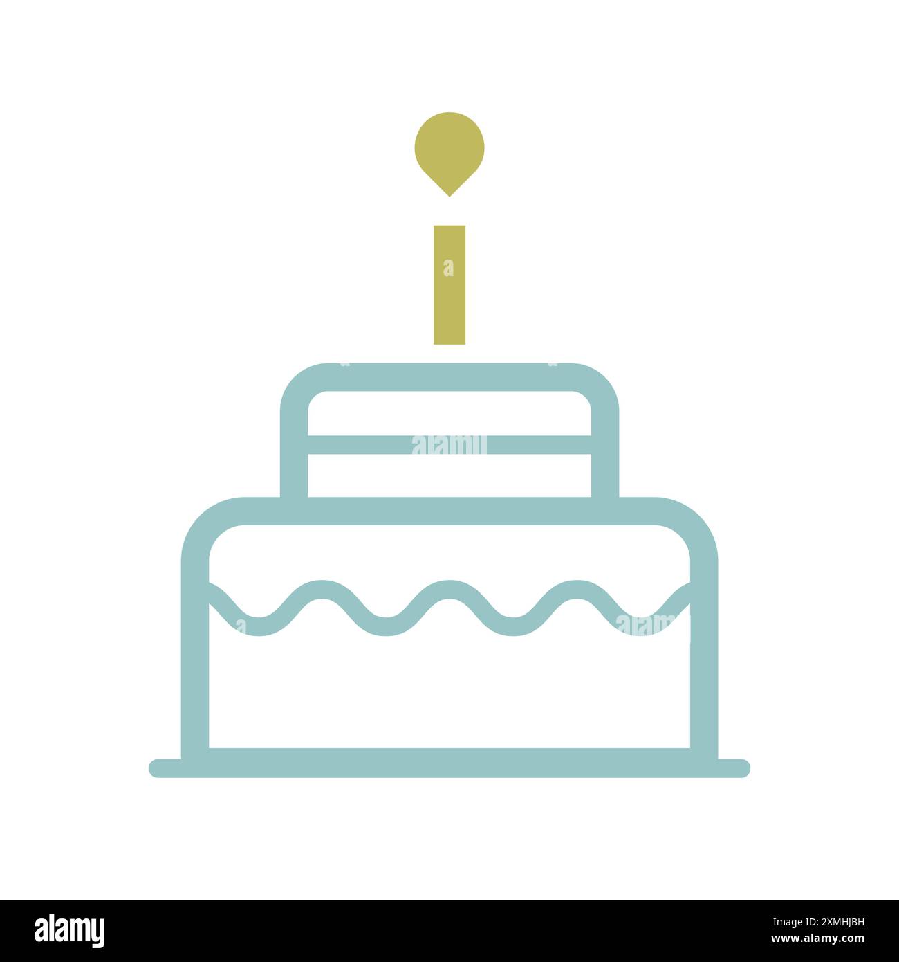 Birthday cake vector isolated icon. Graph symbol for children and ...