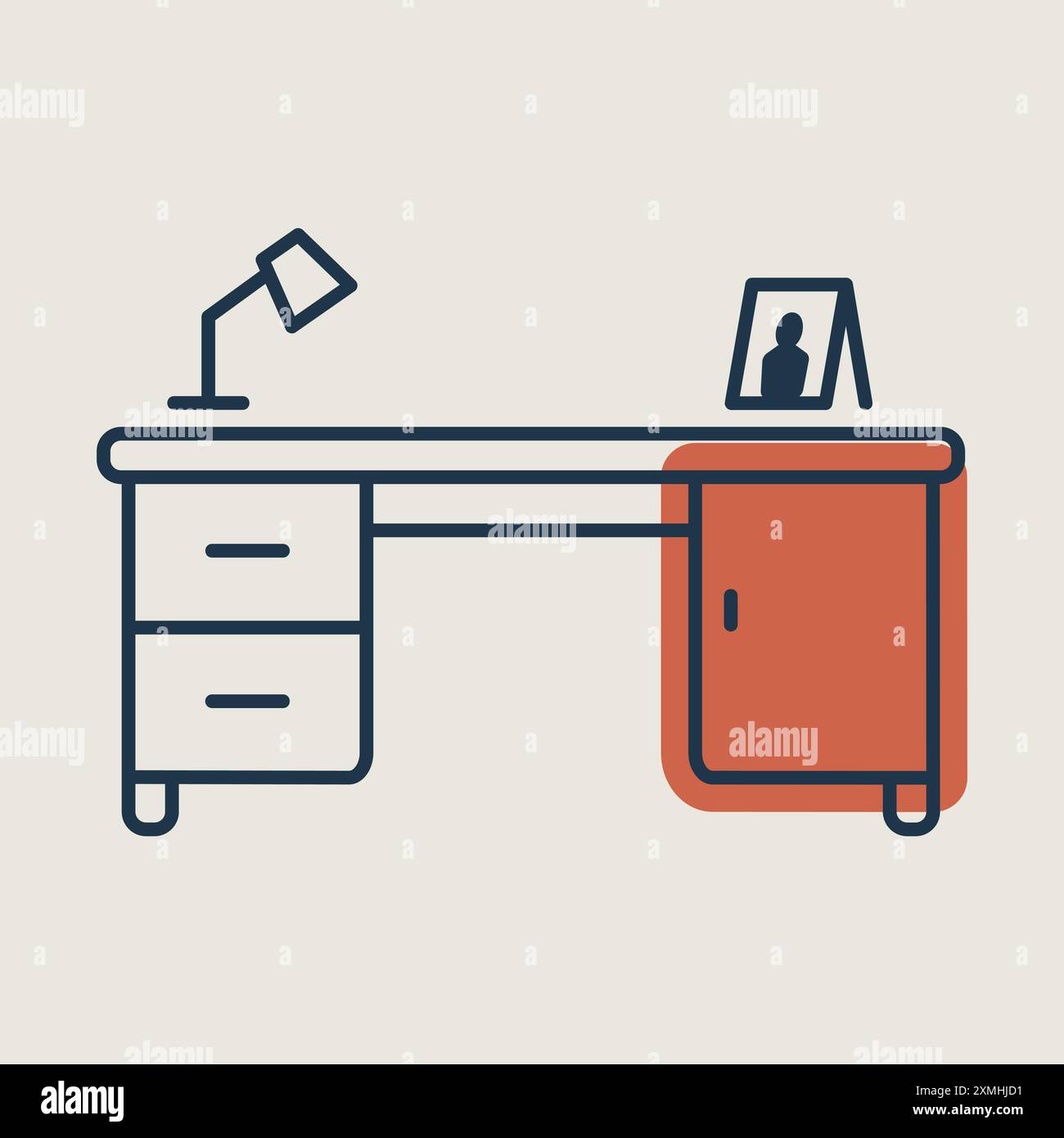 Desk setup outline hi-res stock photography and images - Alamy