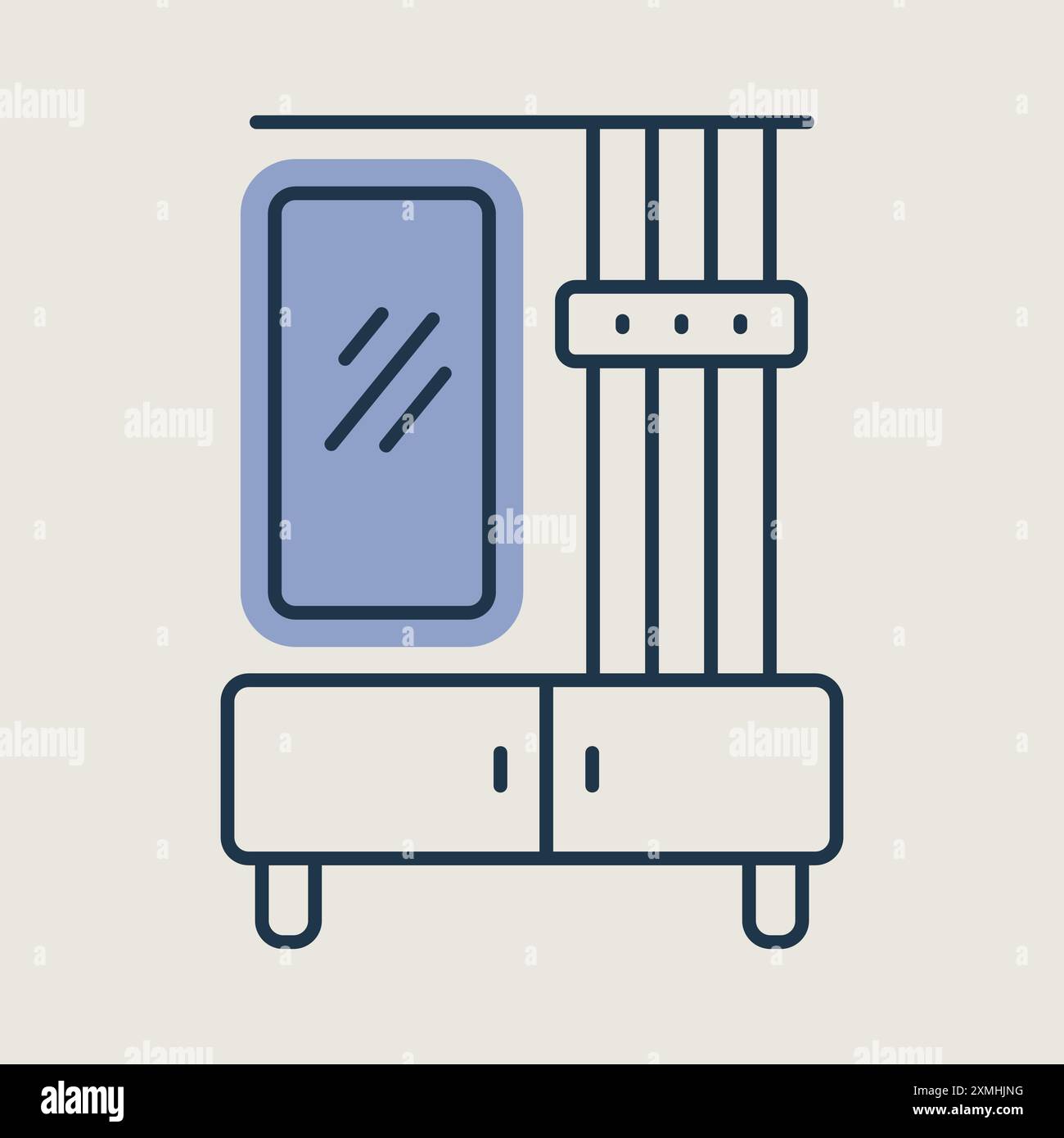 Hallway furniture vector icon. Hall and entryway furniture sign. Graph ...