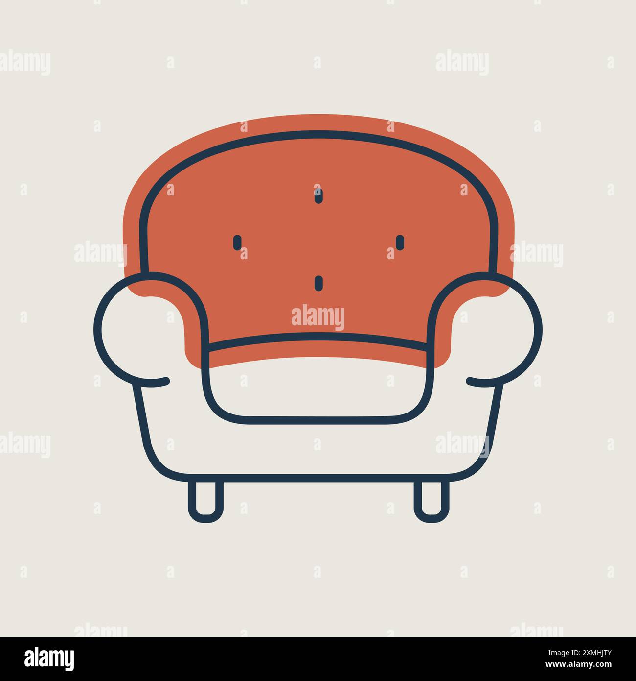 Comfortable soft armchair vector icon. Graph symbol for furniture, web ...