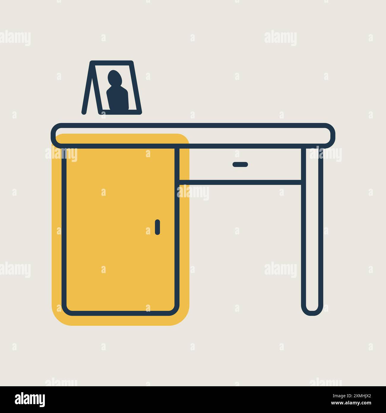 Desk vector icon. Office desk sign. Graph symbol for furniture, web ...