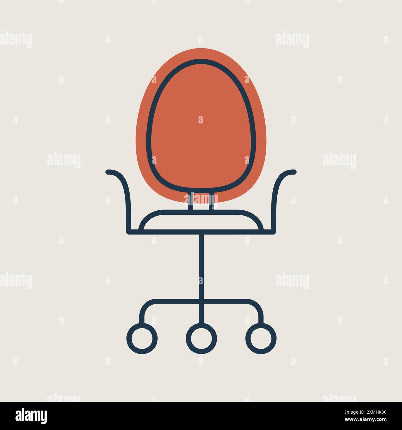 Adjustable rolling chair vector icon. Office chair sign.. Graph symbol ...