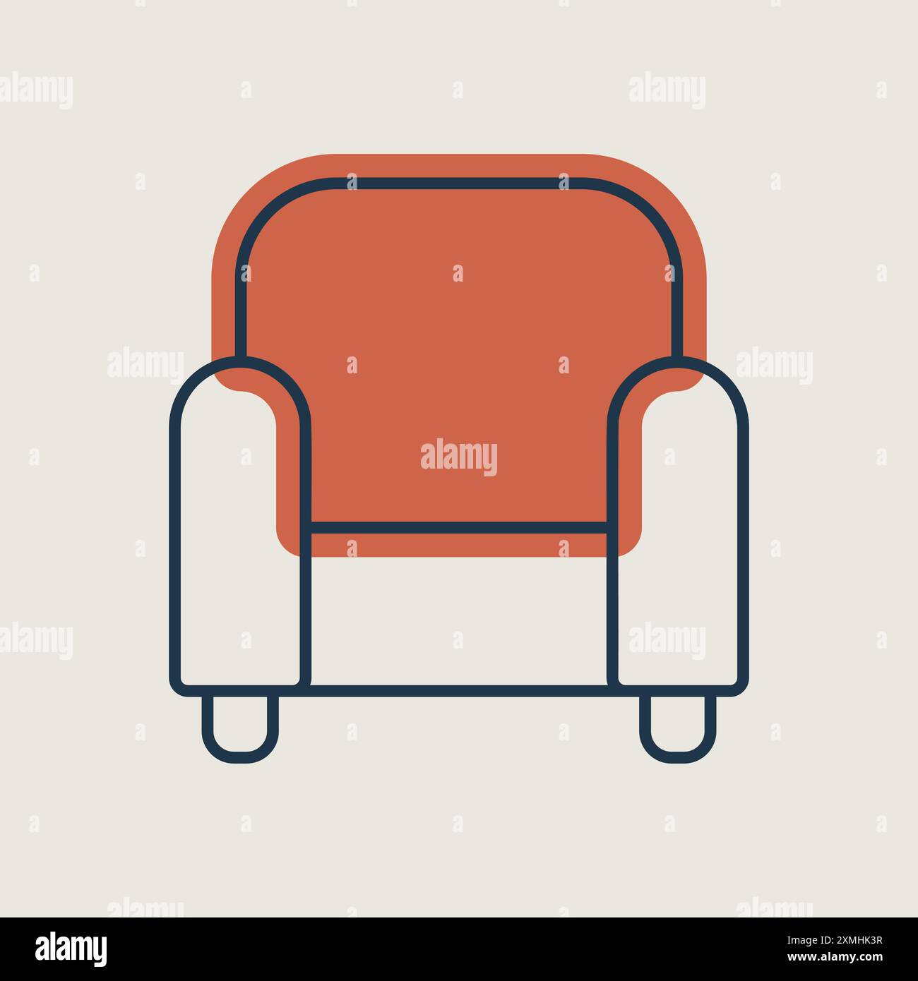 Comfortable soft armchair vector icon. Graph symbol for furniture, web ...