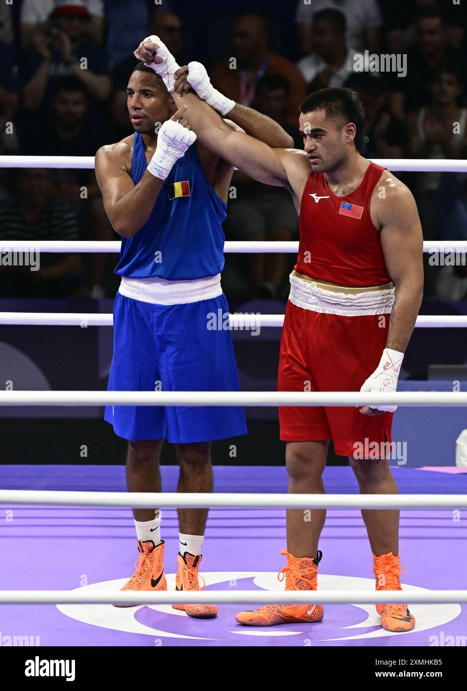 Paris, France. 28th July, 2024. Belgian boxer Victor Schelstraete and ...