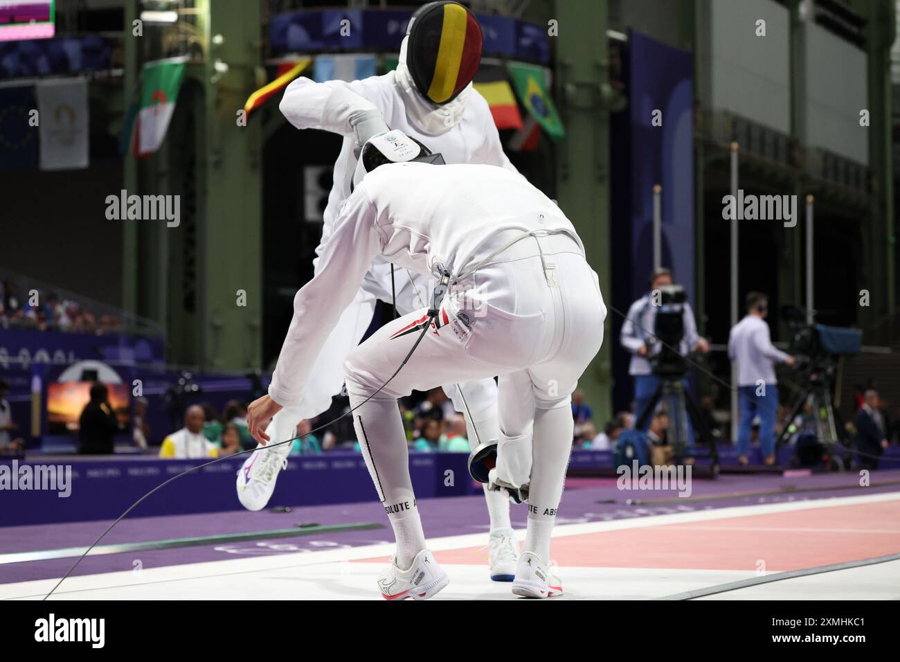 Paris, France. 28th July, 2024. Belgian fencer Neisser Loyola pictured ...