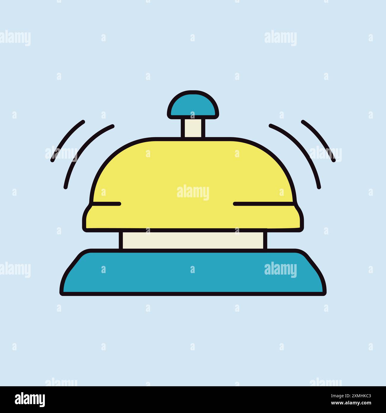 Counter bell, hotel, service vector isolated icon. Graph symbol for ...