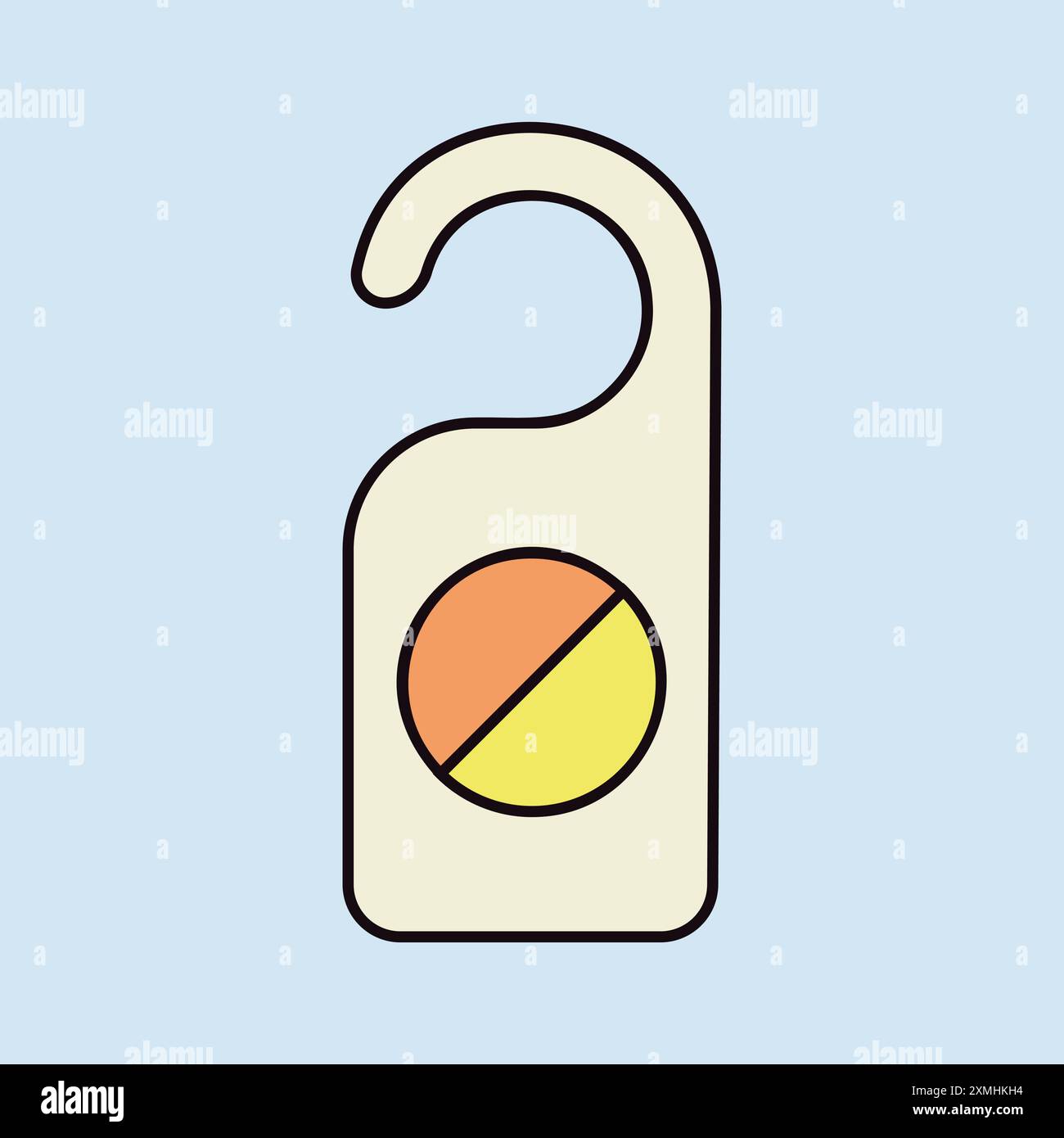 Do not disturb sign vector isolated icon. Red hotel door warning ...