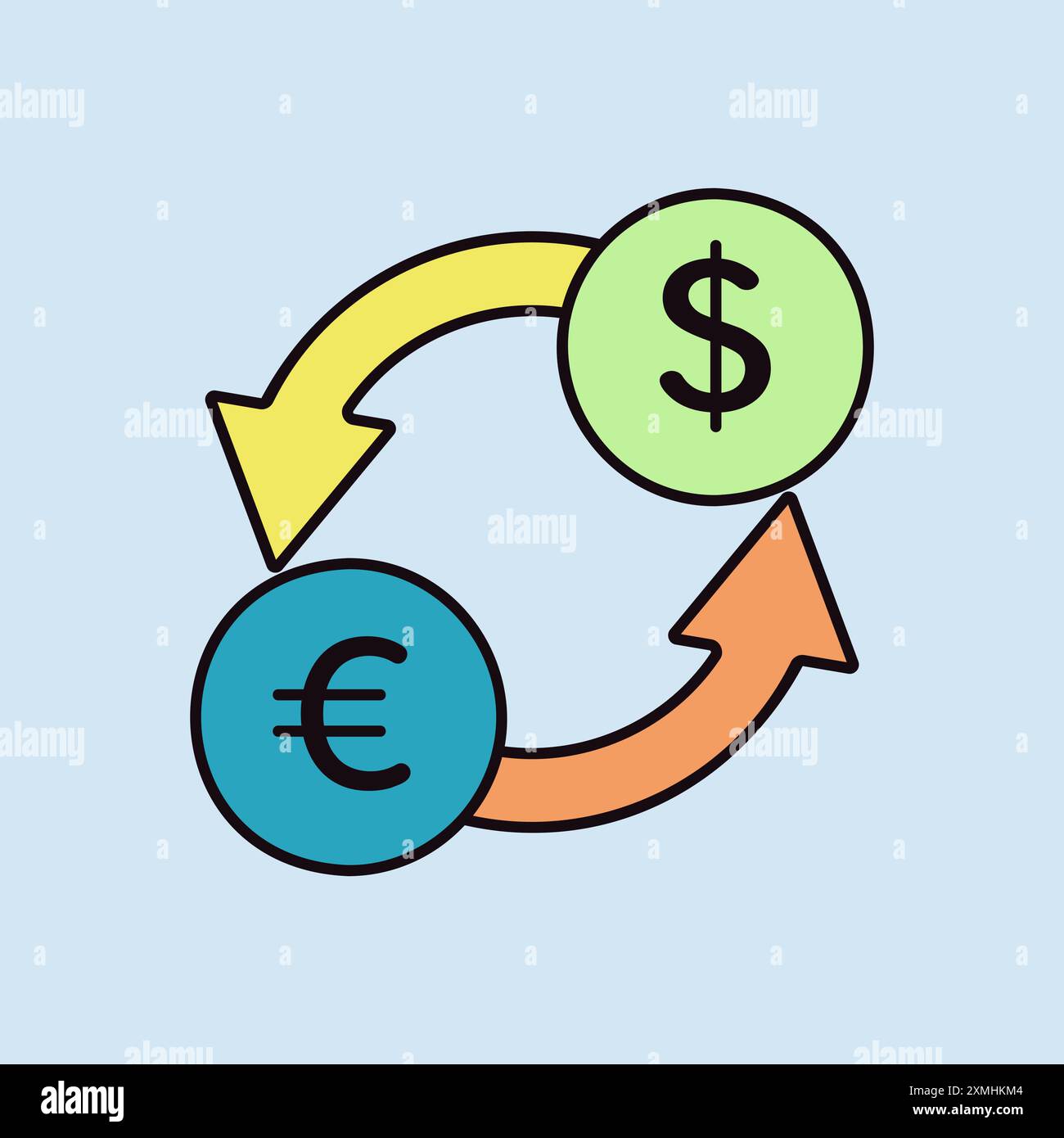 Currency exchange flat vector isolated icon. Graph symbol for travel ...