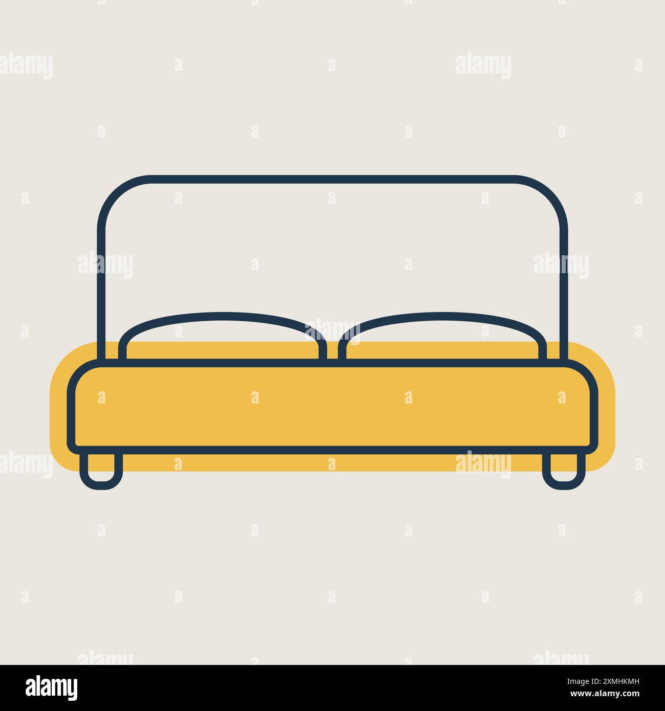 Big bed vector icon. Graph symbol for furniture, web site and apps ...