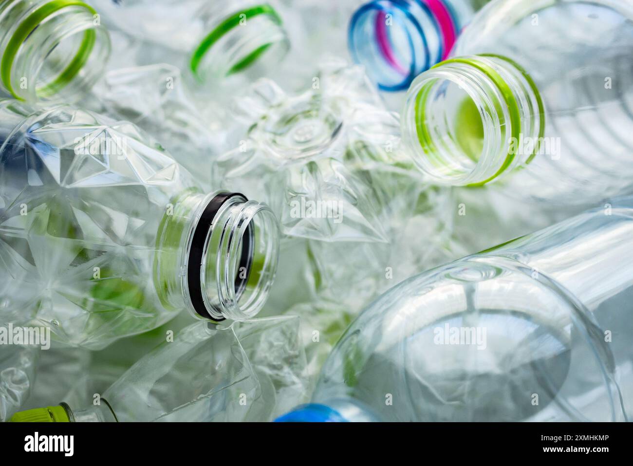 plastic bottles recycling background concept Stock Photo - Alamy