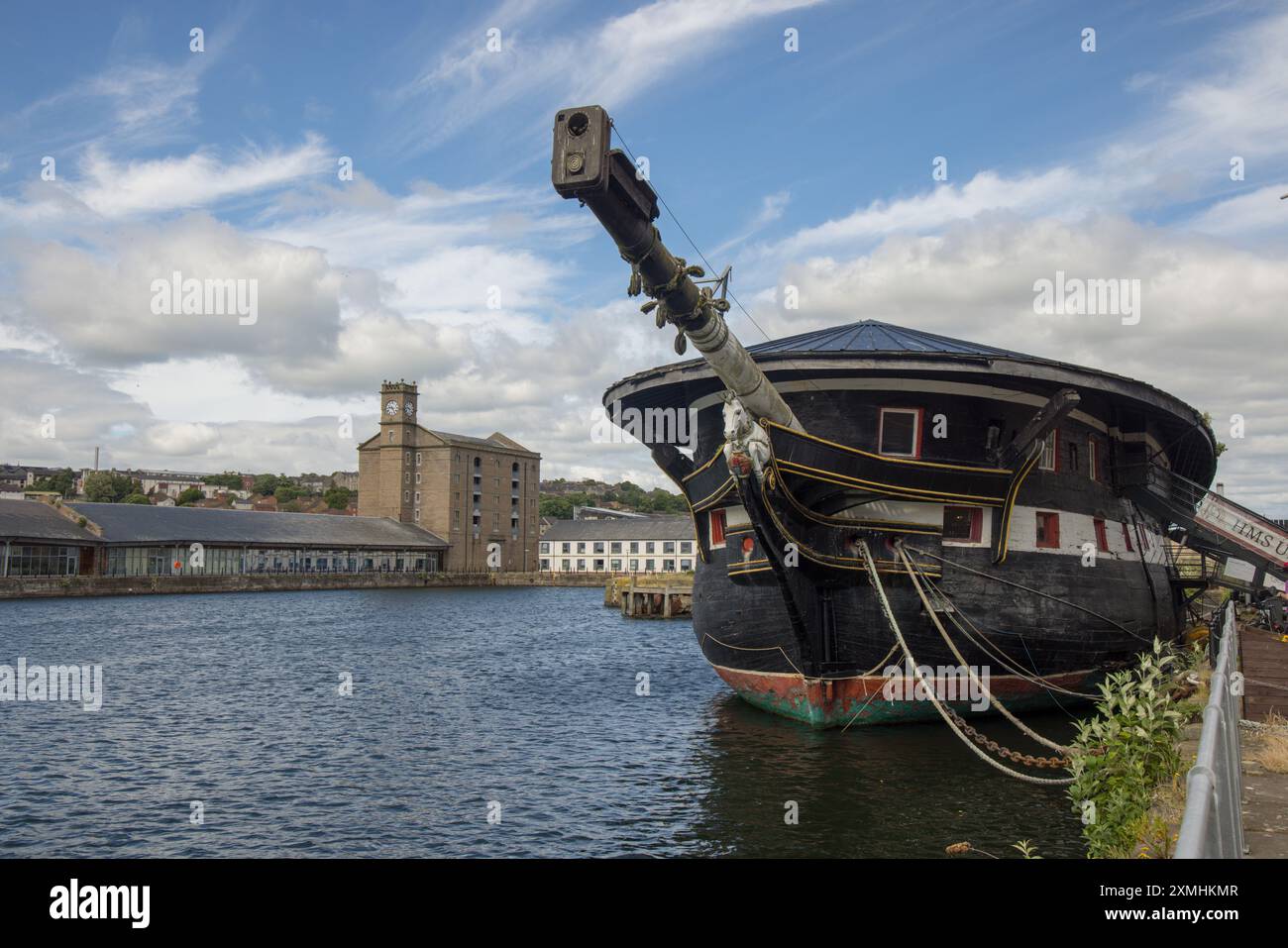 Bowsprit of the HMS Unicorn, sailing frigate of the Leda class part of ...