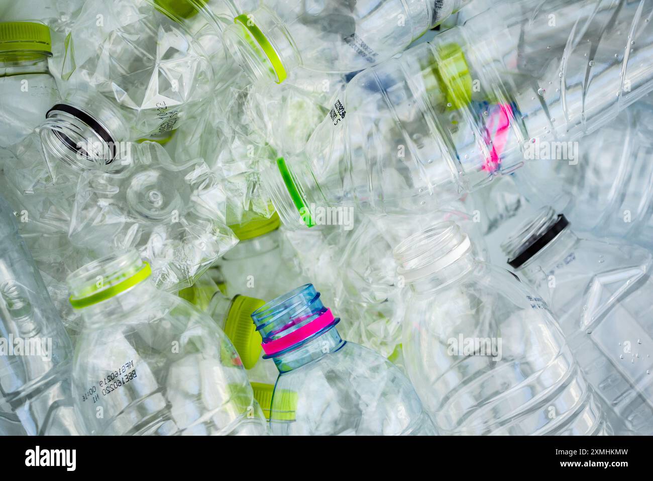 plastic bottles recycling background concept Stock Photo - Alamy
