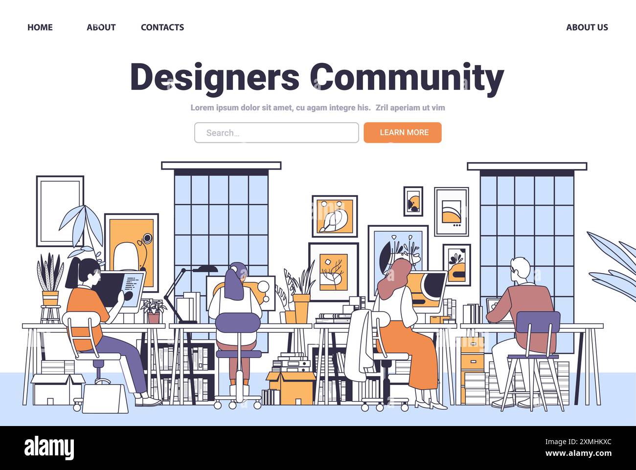Designers Community workspace creative team working modern office ...