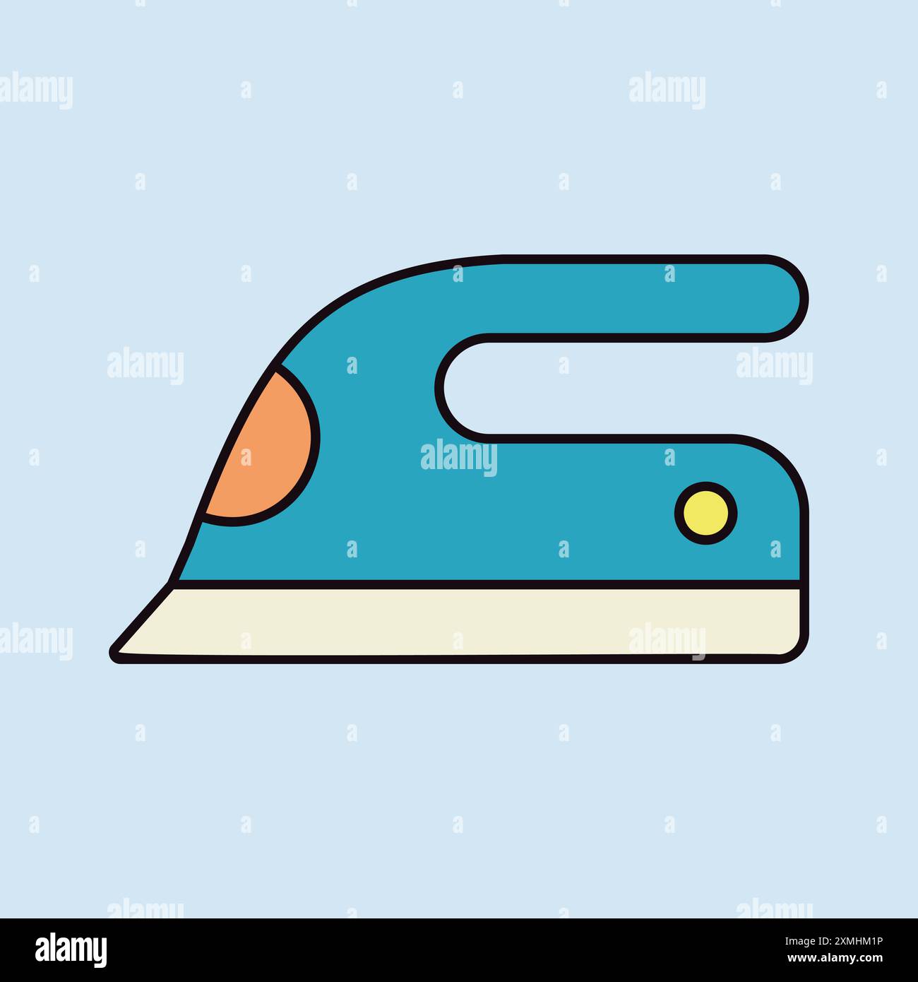Steam iron flat vector isolated icon. Graph symbol for household ...