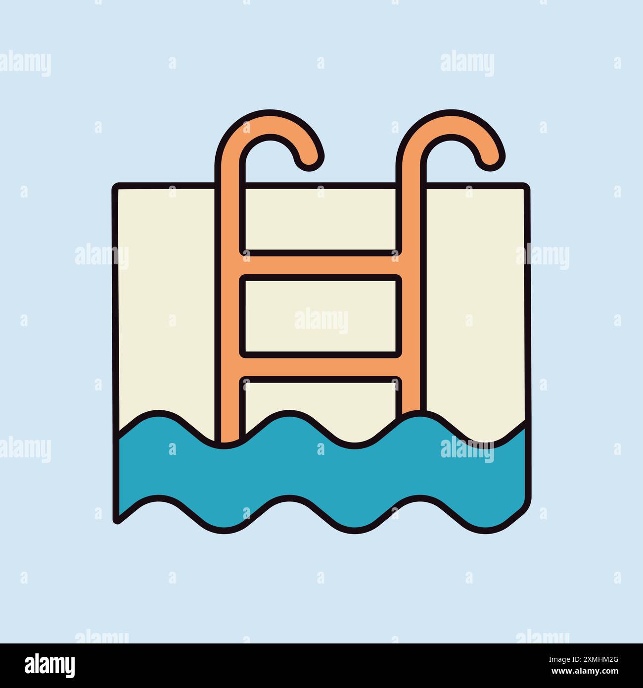 Swimming pool flat vector isolated icon. Graph symbol for travel and ...