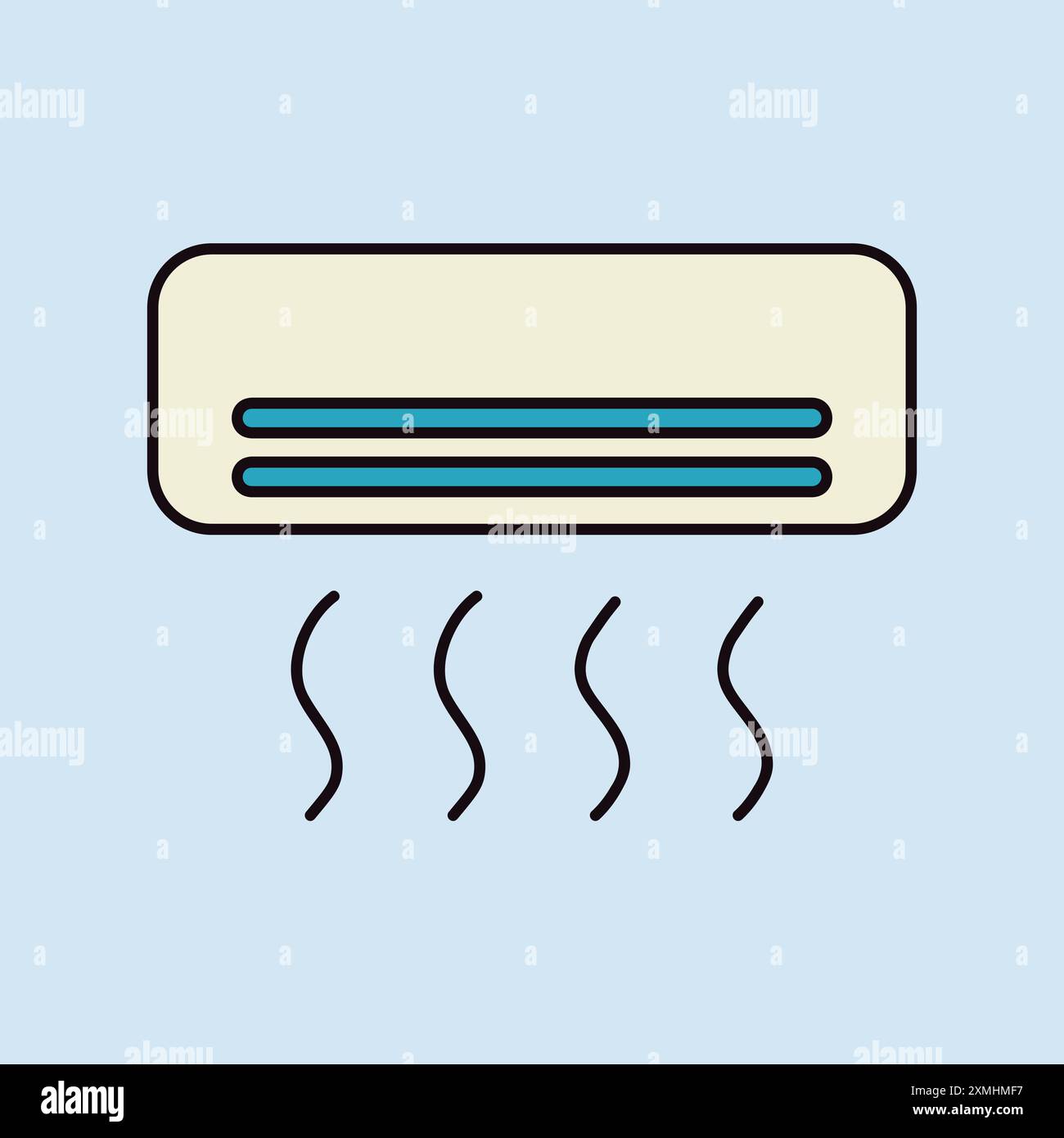 Split-system air conditioner flat vector isolated icon. Graph symbol ...