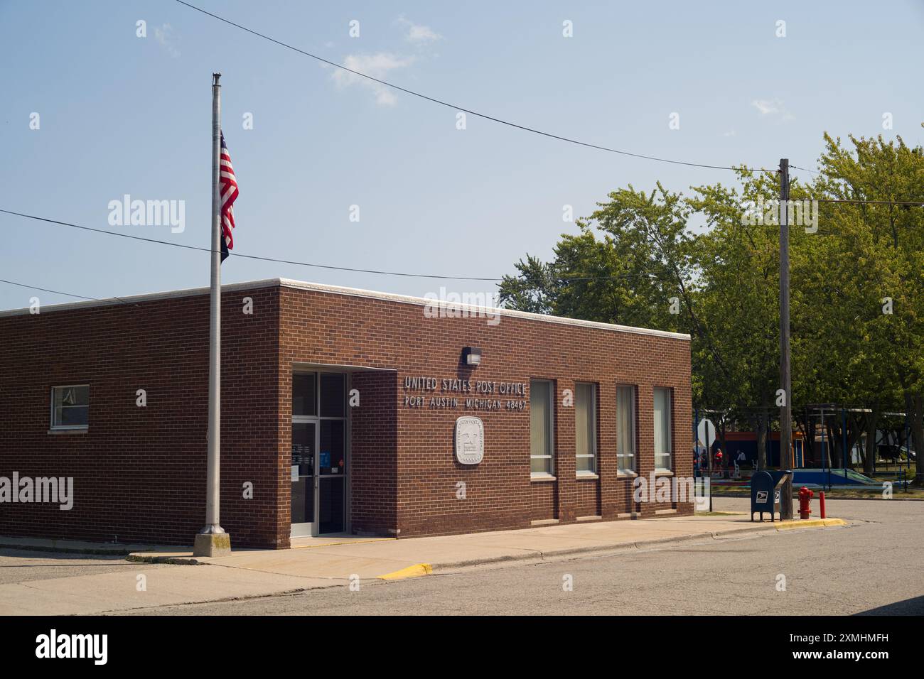 The US Postal Service post office in Port Austin Michigan USA Stock ...