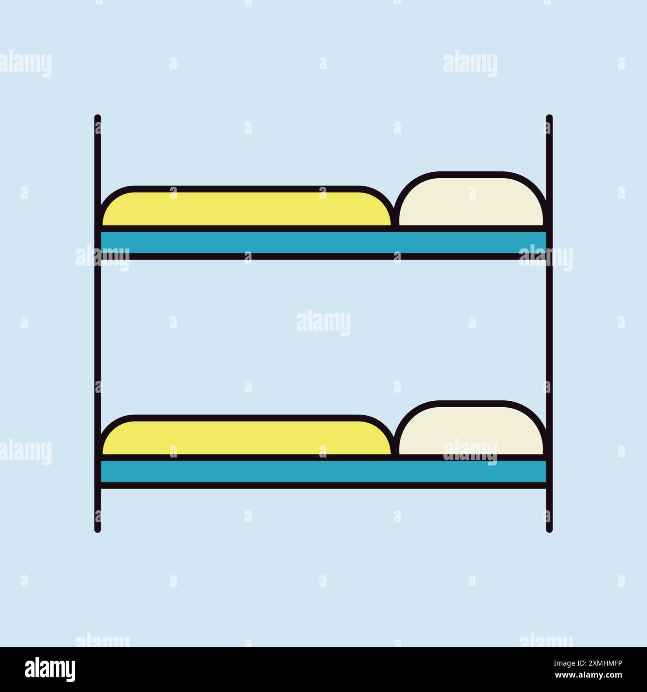 Bunk bed flat vector isolated icon. Graph symbol for travel and tourism ...