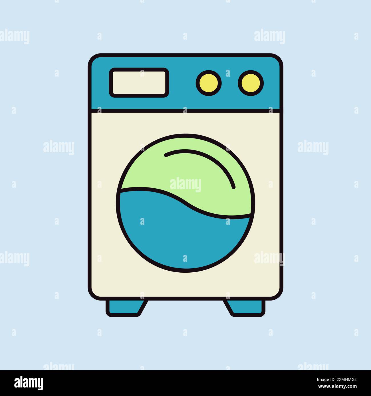 Washing machine flat vector isolated icon. Graph symbol for household ...