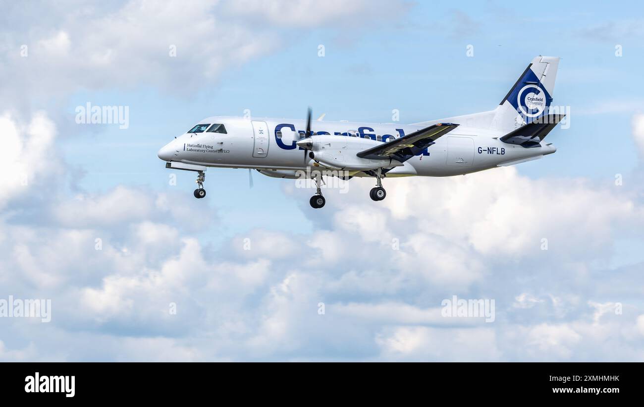 Cranfield University Saab 340B, arriving at RAF Fairford to take part ...