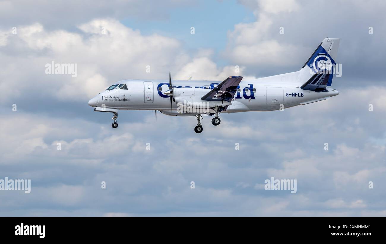 Cranfield University Saab 340B, arriving at RAF Fairford to take part ...